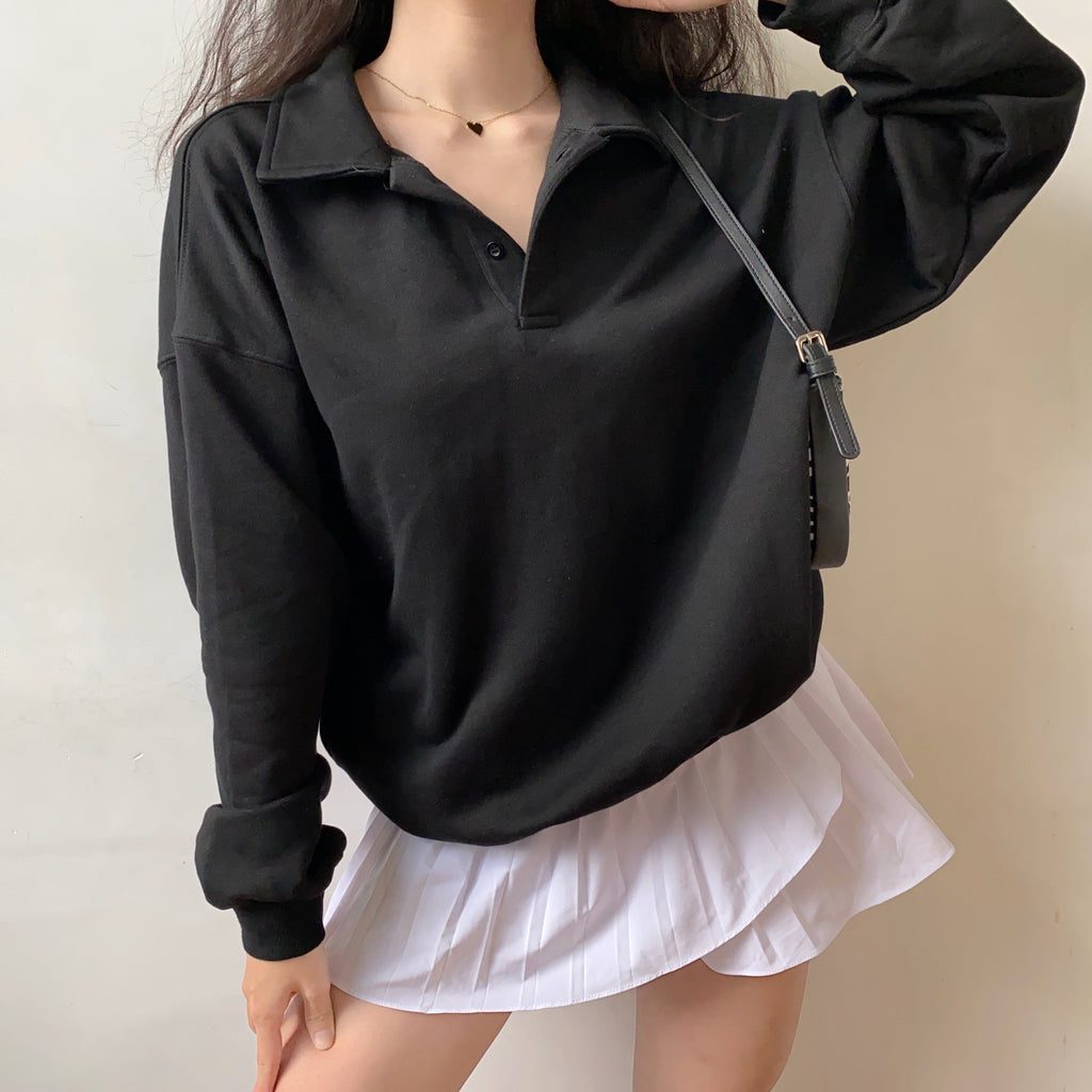 Silhouette Boyfriend Polo Sweater – Pellucid