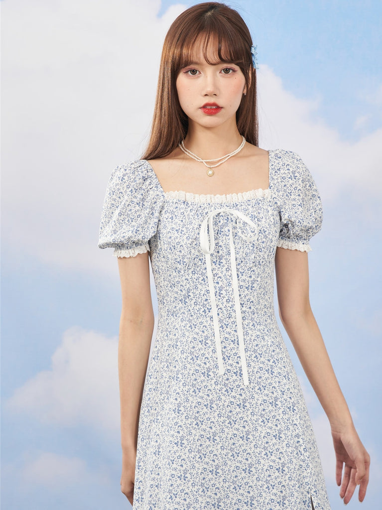 Caroline Floral Puff Dress ~ HANDMADE – Pellucid