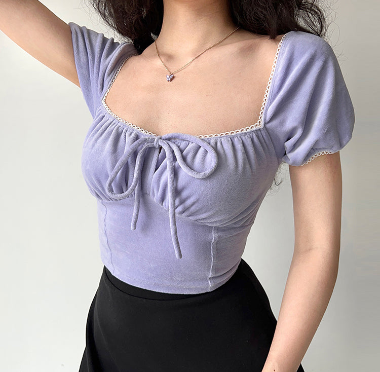Aiko Velvet Puff Top ~ HANDMADE – Pellucid