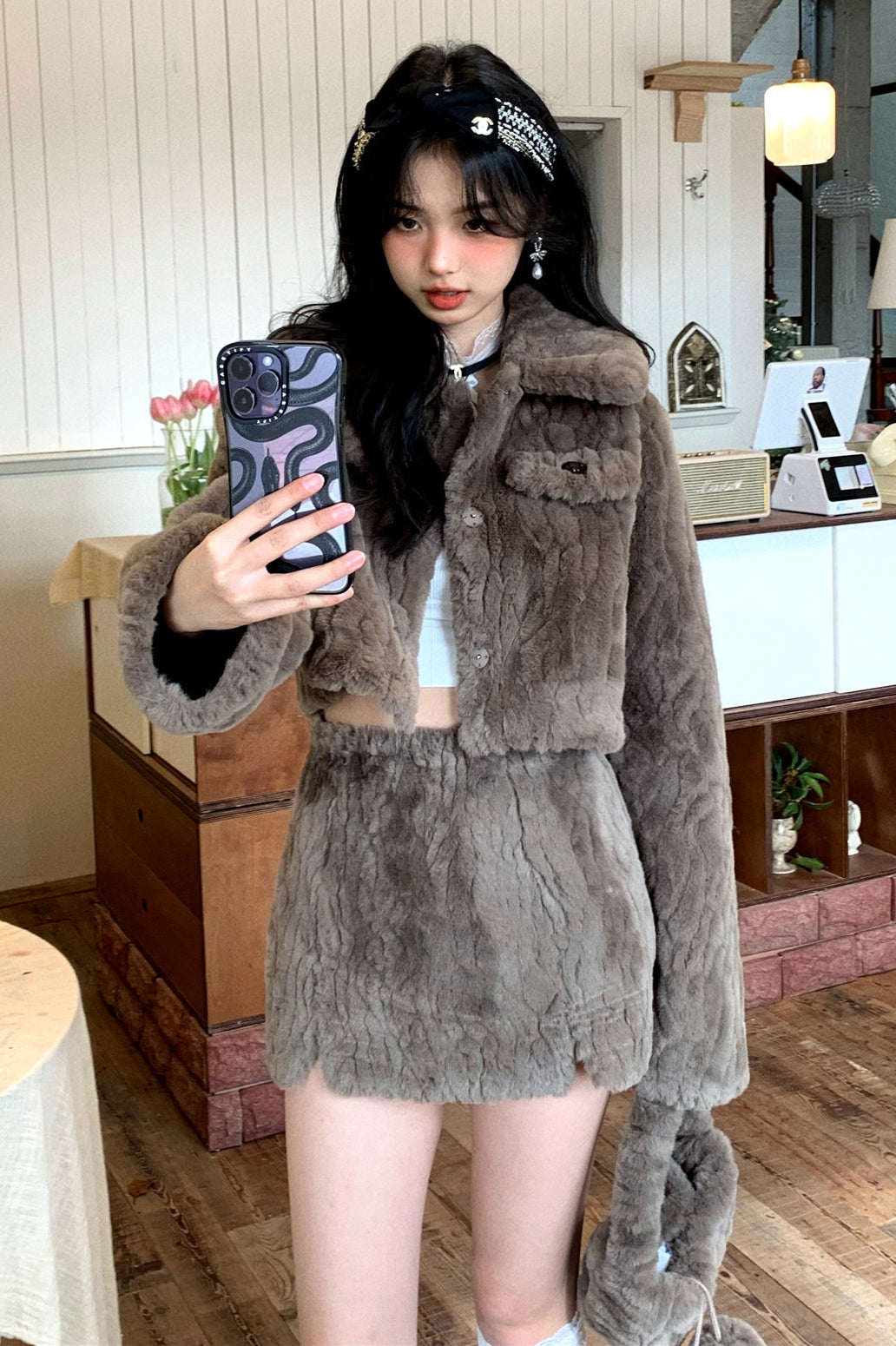 Milk Tea Pom Fur Set ~ HANDMADE – Pellucid