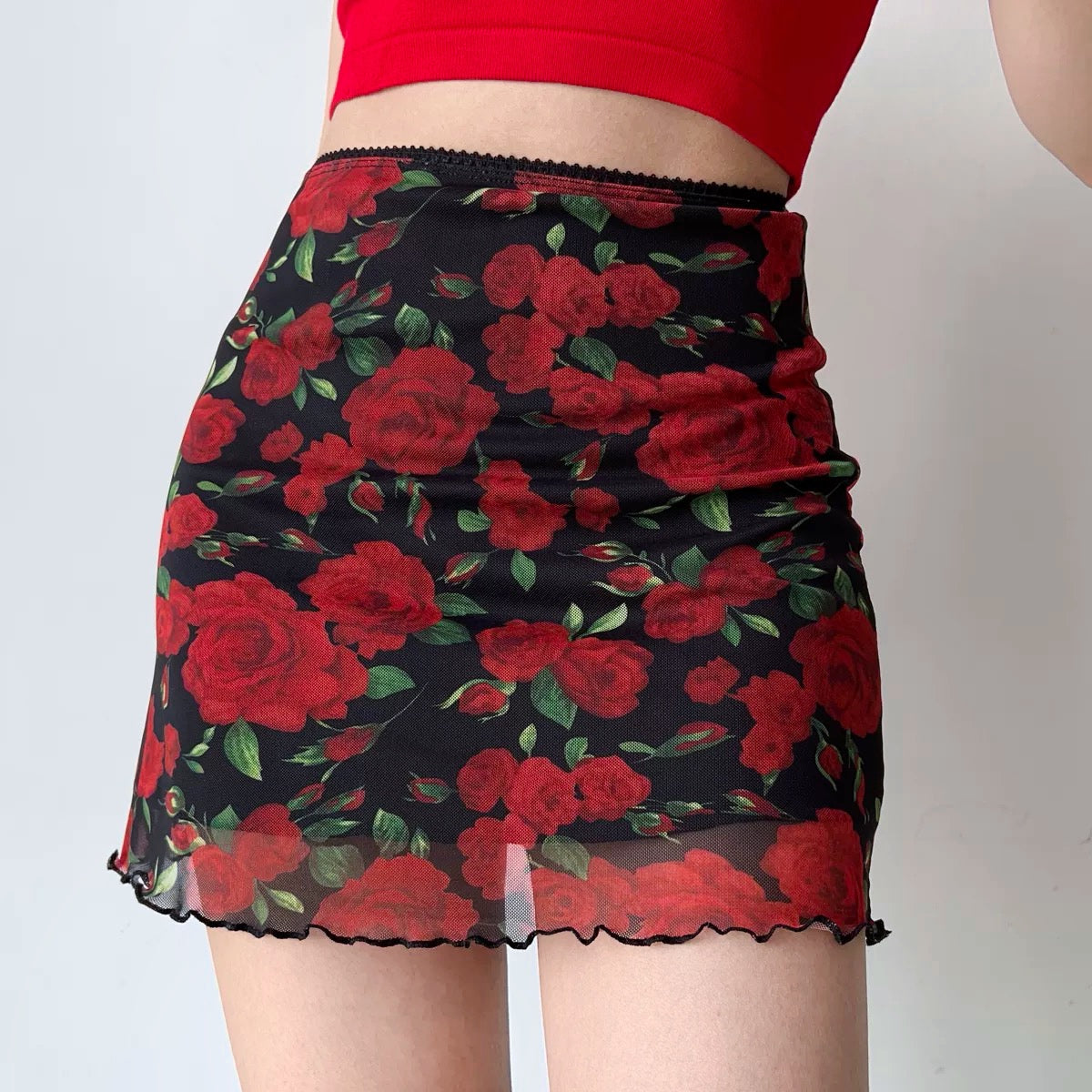 Vintage Roses Mesh Skirt ~ HANDMADE – Pellucid