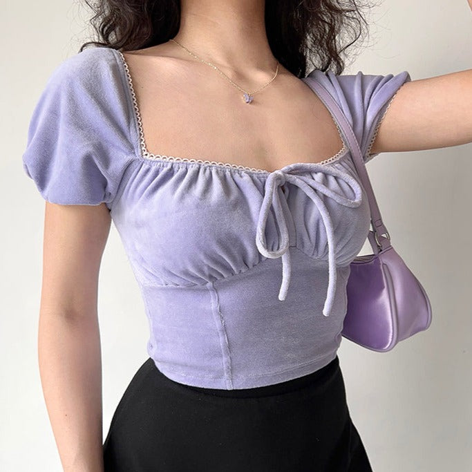 Aiko Velvet Puff Top ~ HANDMADE – Pellucid