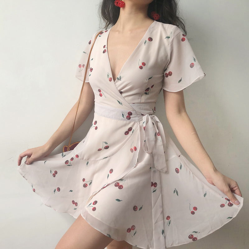 60s Style Cherry Wrap Dress – Pellucid