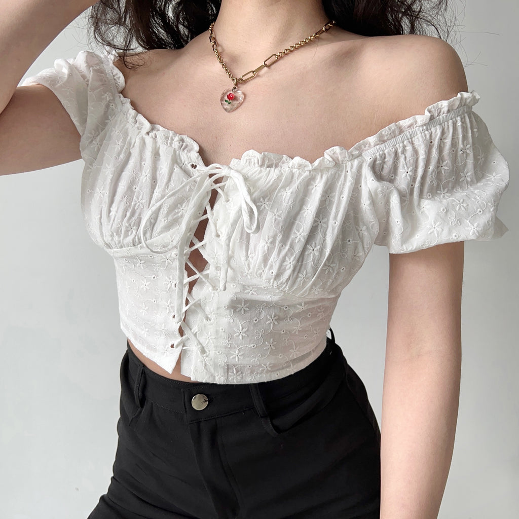 Breezy Eyelet Puff Top – Pellucid