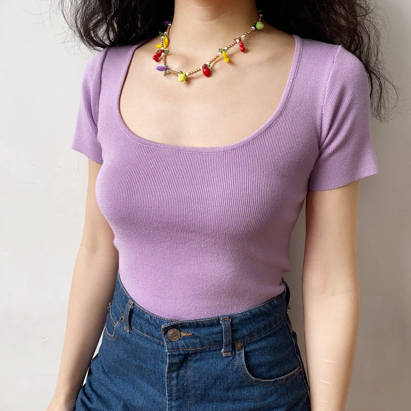 Purple Knit Baby Tee – Pellucid