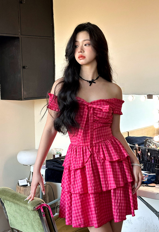 Raspberry Plaid Ruffle Dress ~ HANDMADE – Pellucid